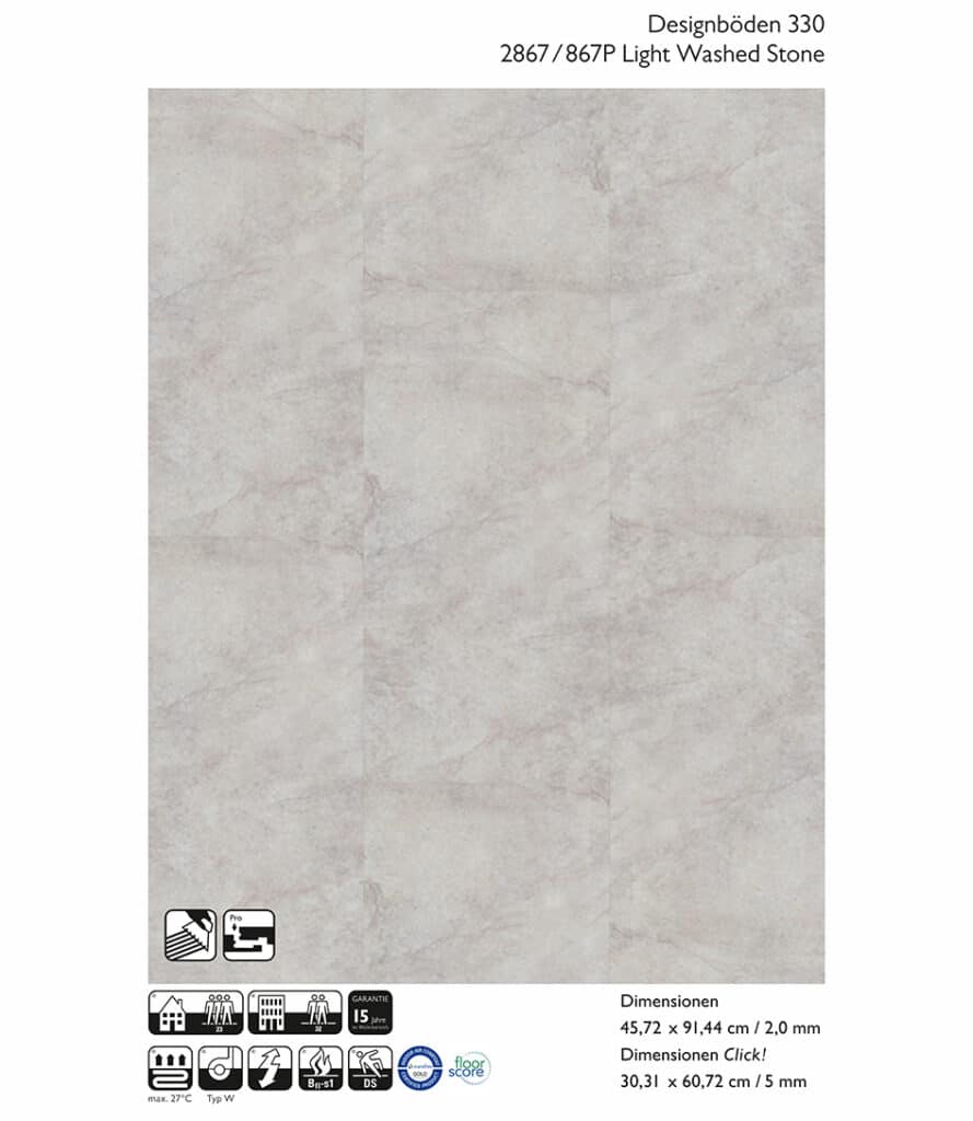 JOKA - Plak PVC tegels - LIGHT WASHED STONE 2867